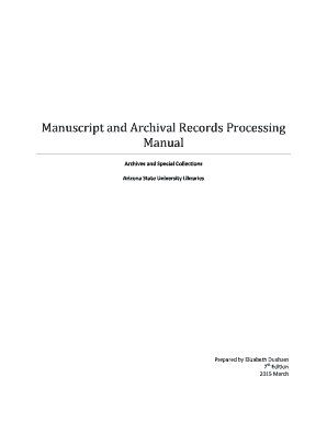 Fillable Online www2 archivists Manuscript and Archival Records ...