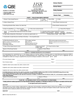 Fillable Online QBE K12 Claim Form 2015-05-27docx Fax Email Print ...