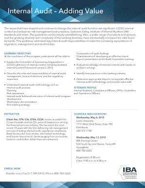 Fillable Online Internal Audit Adding Value - Illinois Bankers Fax ...