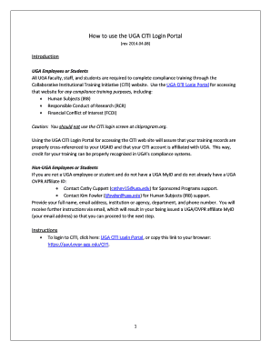 Fillable Online How to use the UGA CITI Login Portal Fax Email Print ...