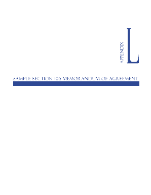 Fillable Online Appendix L Sample Section 106 Memorandum of Agreement ...