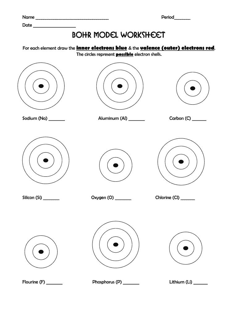 Bohr Model Worksheet Answer Key Fill Out Sign Online DocHub