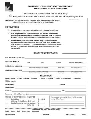 Fillable Online swuhealth HERE to download Birth Certificate Request ...