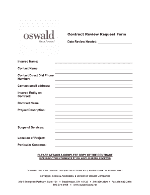 Fillable Online Contract Review Request Form - Oswald Companies Fax ...