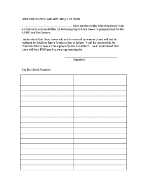 Fillable Online LOCK BOX Reprogramming Fax Email Print - pdfFiller