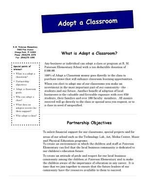 Fillable Online What is Adopt a Classroom - GetResponse Fax Email Print ...