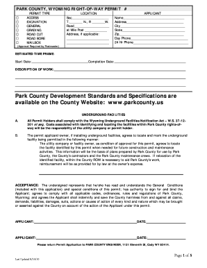 Fillable Online ROW Permit Form Final Approved Versiondocx Fax Email ...