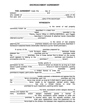 Fillable Online x Encroachment Agreement2DOC Fax Email Print - pdfFiller