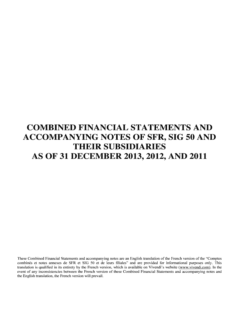 Fillable Online Combined SIG Group Audited Carve-Out Financial ...