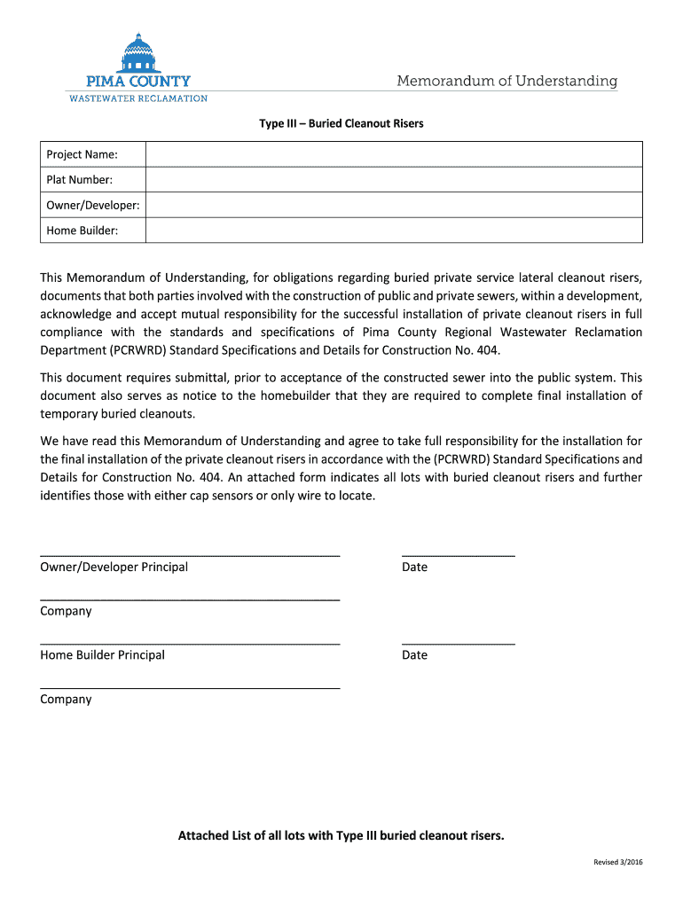 Fillable Online Type III Buried Cleanout Risers - webcmspimagov Fax ...
