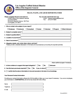 Fillable Online FRAUD, WASTE, AND ABUSE REPORTING FORM Fax Email Print ...