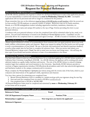 Fillable Online CSULB Student Orientation Advising and Registration Fax ...