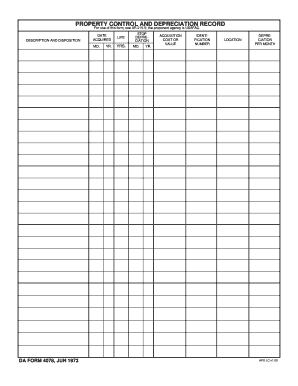Fillable Online apd army PROPERTY CONTROL AND DEPRECIATION RECORD DA ...