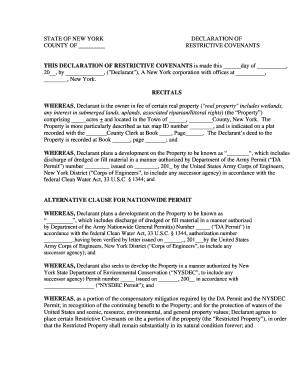 Fillable Online THIS DECLARATION OF RESTRICTIVE COVENANTS is made this ...