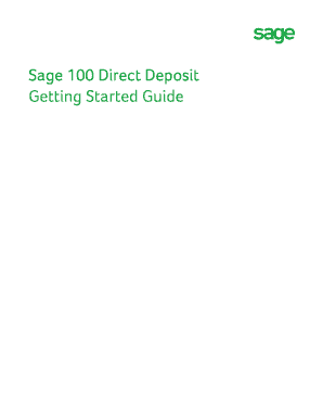 Fillable Online Sage 100 Direct Deposit Fax Email Print - pdfFiller