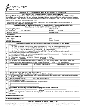 Fillable Online Hepatitis C Treatment Form Fax Email Print - pdfFiller