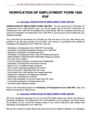 Fillable Online innotexa VERIFICATION OF EMPLOYMENT FORM 1005 PDF ...
