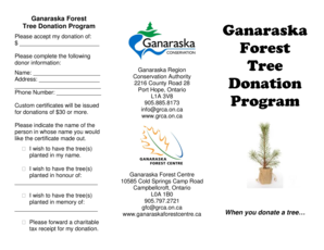 Fillable Online Ganaraska Forest Tree Donation Program Fax Email Print ...