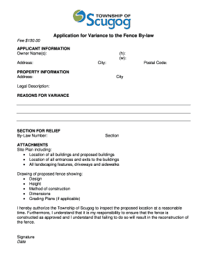 Fillable Online Fence Variance App Fax Email Print - pdfFiller