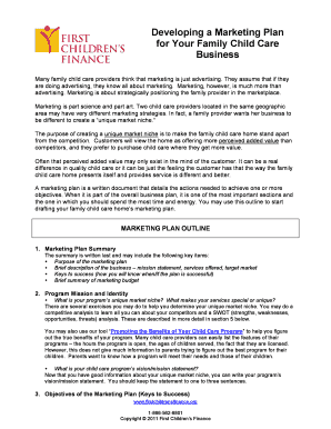 Fillable Online Developing a Marketing Plan Fax Email Print - pdfFiller