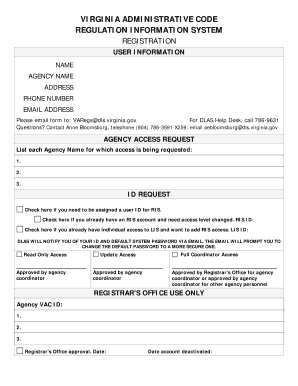Fillable Online register dls virginia VIRGINIA ADMINISTRATIVE CODE ...