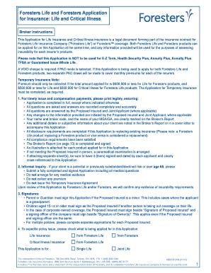 Fillable Online insurance-supermarket Foresters Life and Foresters ...