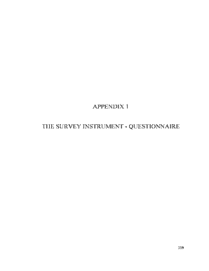 Fillable Online THE SURVEY INSTRUMENT - QUESTIONNAIRE Fax Email Print ...