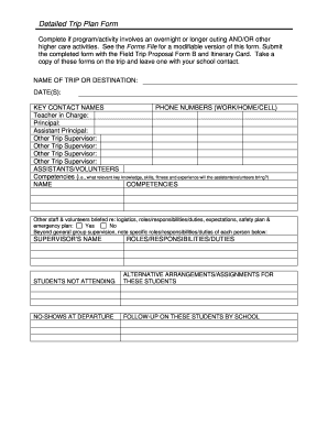 Fillable Online esd 10120 Field Trip Detailed Trip Plan Form - besdcab ...