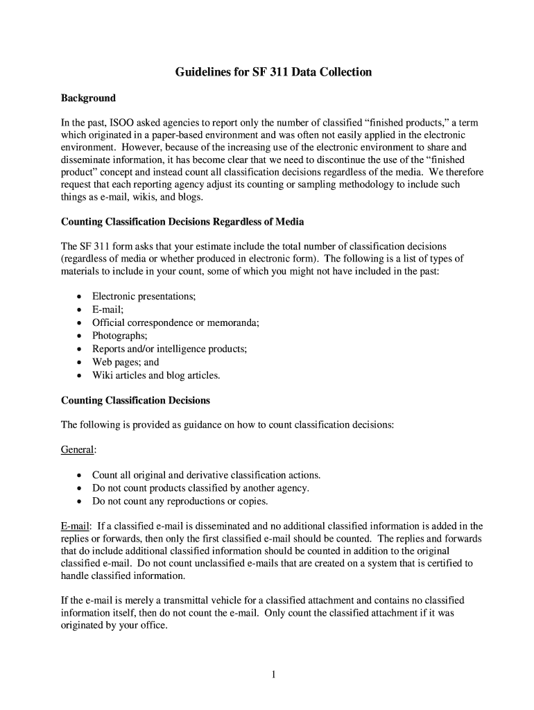 Fillable Online Guidelines for SF 311 Data Collection Fax Email Print ...
