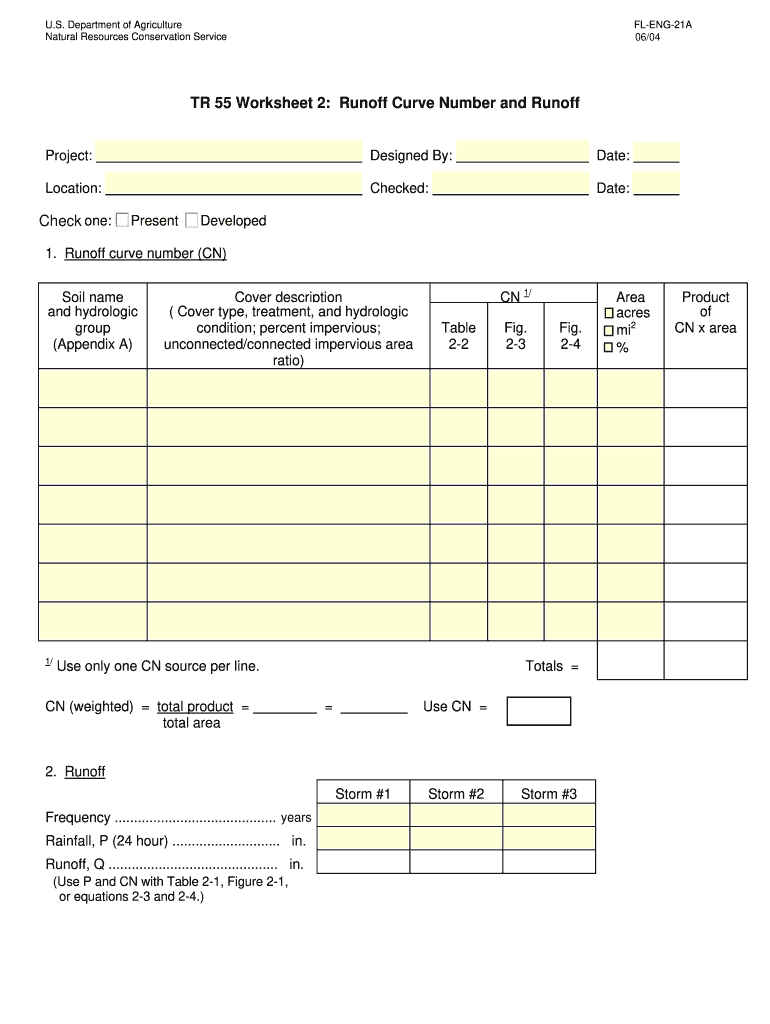 Tr 55 worksheet: Fill out & sign online | DocHub