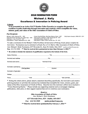 Fillable Online oacp NOMINATING FORM Fax Email Print - pdfFiller
