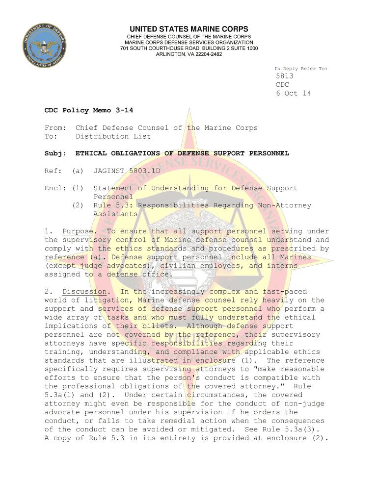 Fillable Online UNITED STATES MARINE CORPS - Headquarters Marine Corps ...