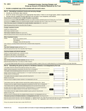 Fillable Online Clear Data T3 2015 Help Protected B when completed ...