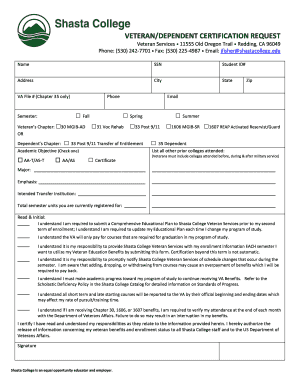 Fillable Online VETERANDEPENDENT CERTIFICATION REQUEST Fax Email Print ...