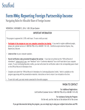 Fillable Online Form 8865 Reporting Foreign Partnership Income Fax ...