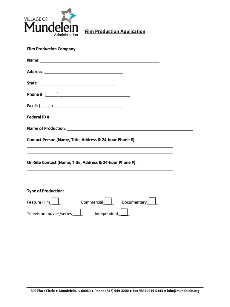 Film Production Application: Fill out & sign online | DocHub