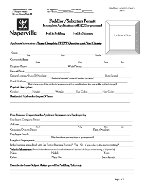 Naperville Solicitor Permit - Fill Online, Printable, Fillable, Blank ...