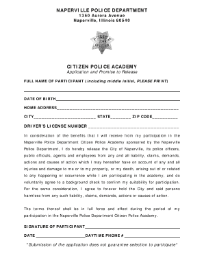 Fillable Online NAPERVILLE POLICE DEPARTMENT - City of Naperville Fax ...