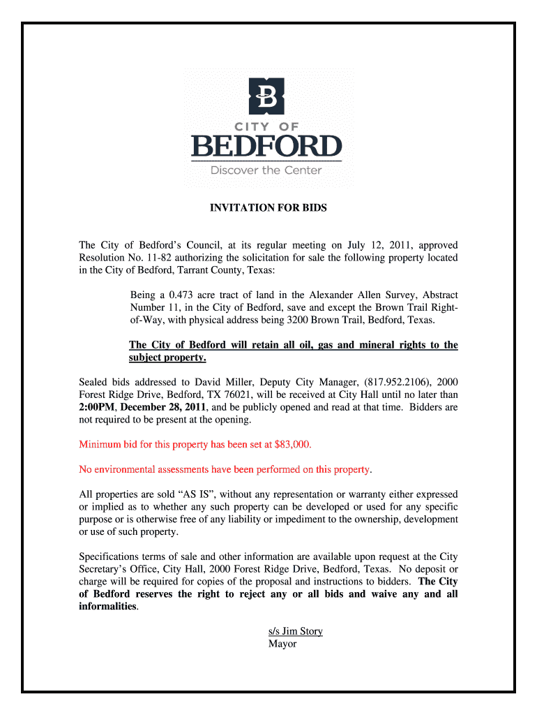 Invitation for Bids: Fill out & sign online | DocHub