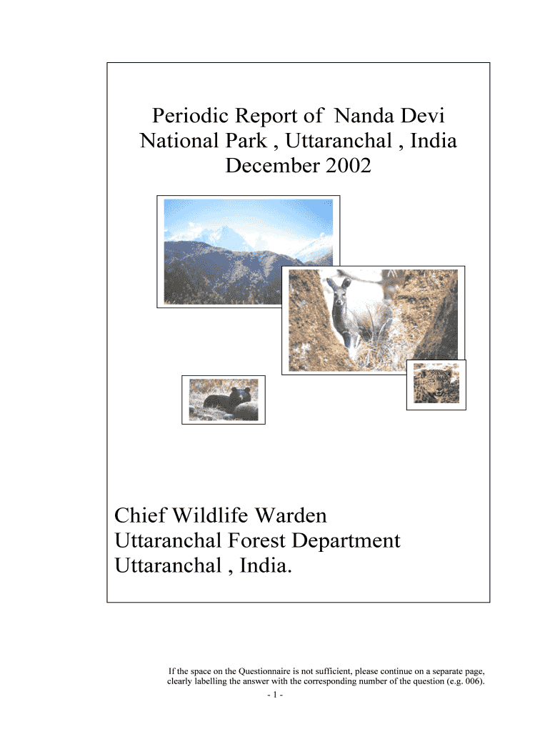 Fillable Online Periodic Report of Nanda Devi National Park ...
