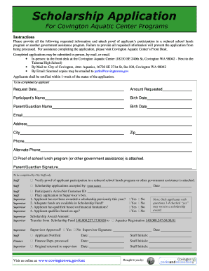 Scholarship Application - Fill and Sign Printable Template Online