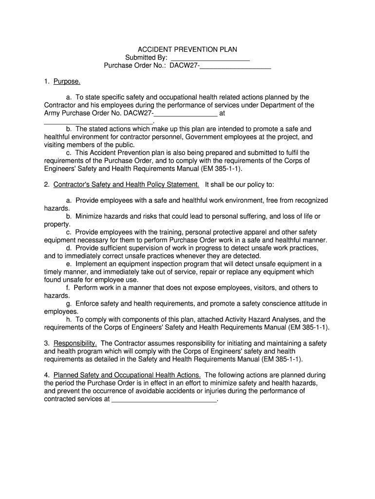 Fillable Online Accident Prevention Plan Fax Email Print - pdfFiller