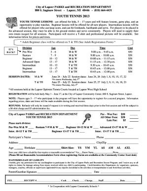 Fillable Online ci lapeer mi parks and recreation master plan - City of ...