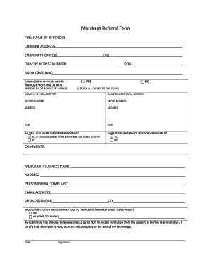 Fillable Online co todd mn Merchant Referral Form - co todd mn Fax ...