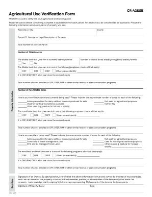 Fillable Online co todd mn Agricultural Use Verification Form - Todd ...