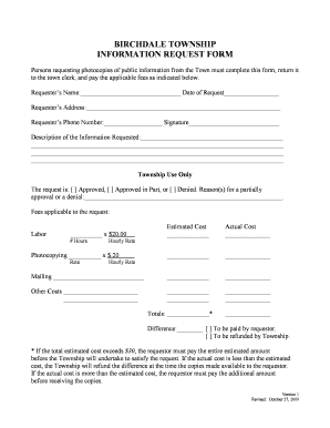 Fillable Online co todd mn BIRCHDALE TOWNSHIP INFORMATION REQUEST FORM ...
