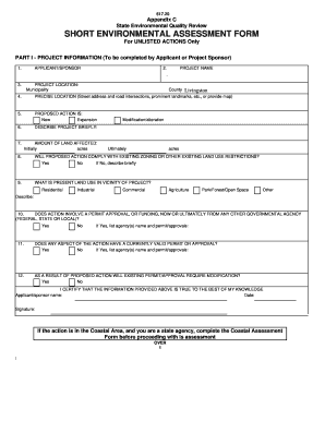 Fillable Online geneseony SHORT ENVIRONMENTAL ASSESSMENT FORM - Geneseo ...