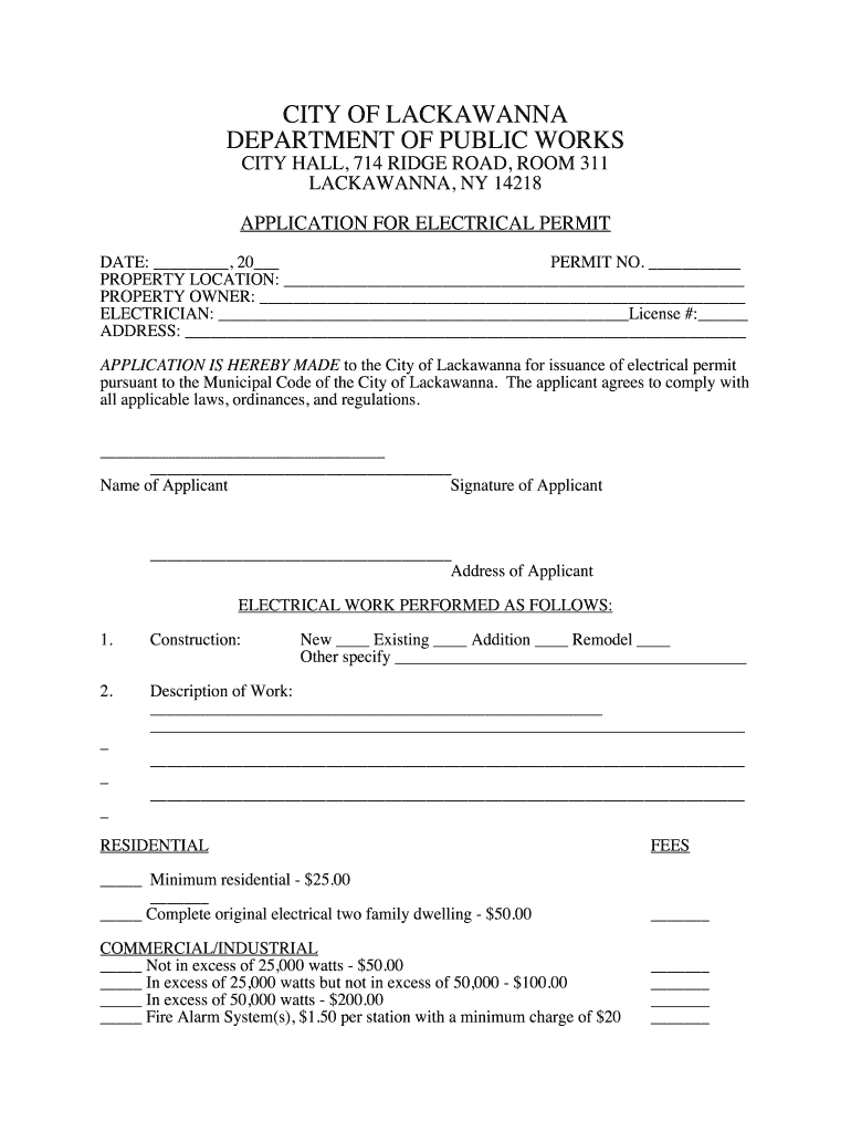 Amherst electrical permit fees: Fill out & sign online | DocHub
