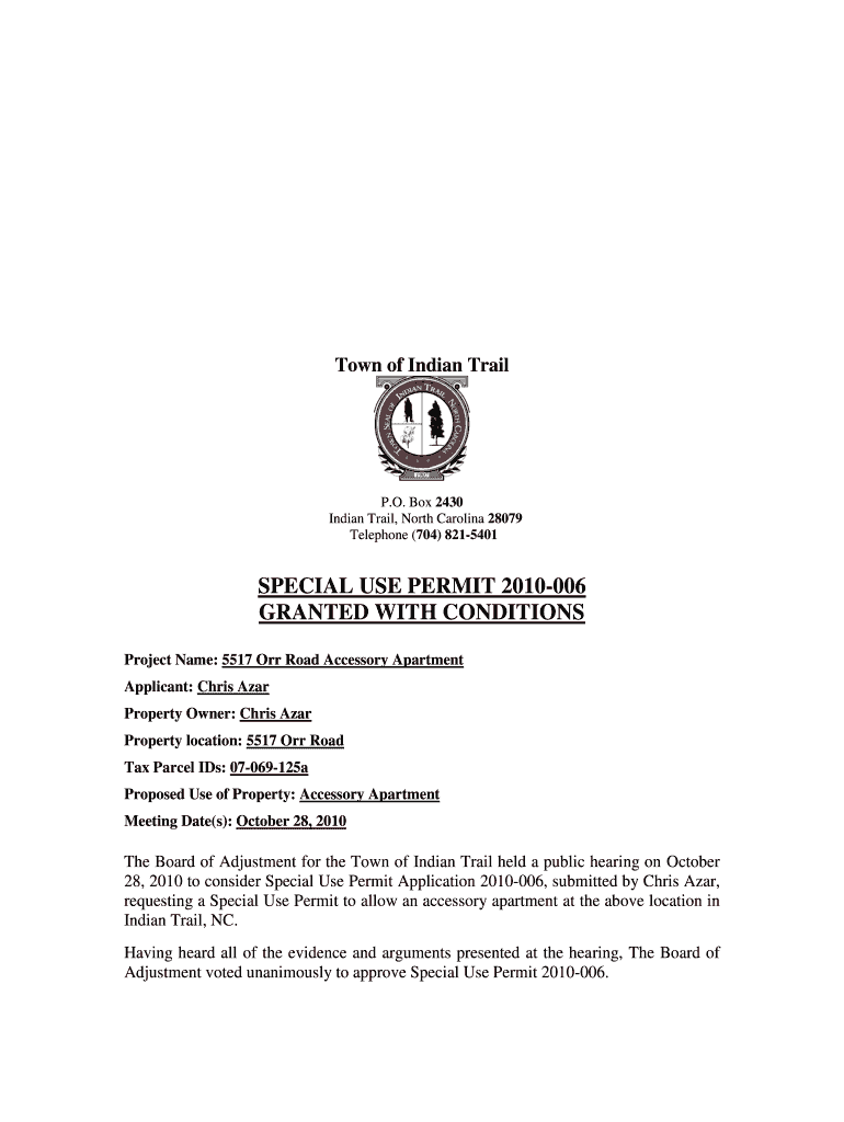 Special Use Permit 2010-006: Fill out & sign online | DocHub