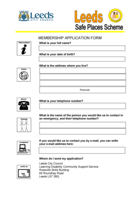 Fillable Online leeds gov MEMBERSHIP APPLICATION FORM - Leeds City ...